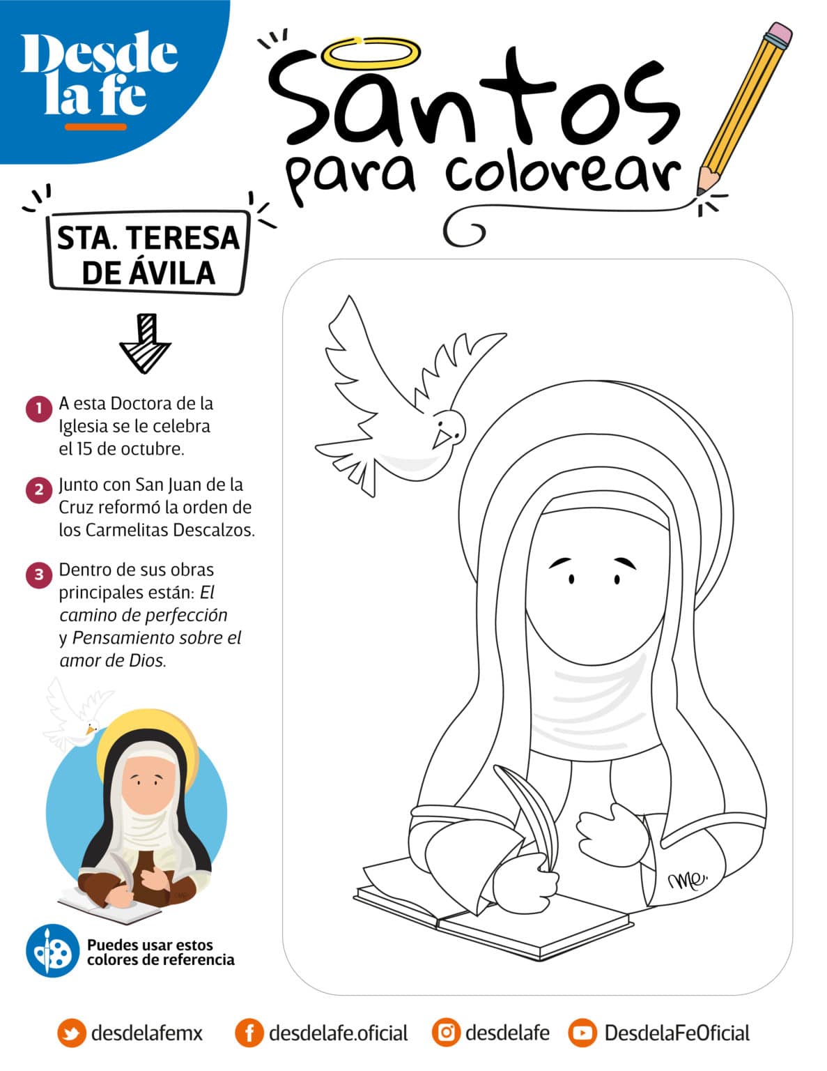 Dibujos de santos para colorear (Parte II) ¡Descárgalo gratis! | Desde ...