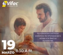 Vifac pondrá sus esfuerzos provida en manos de san José